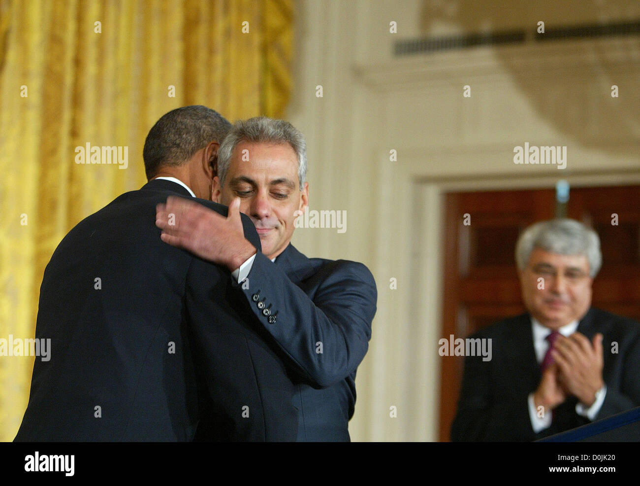 Rahm Emanuel and Barack Obama with Pete Rouse US President Barack Obama ...