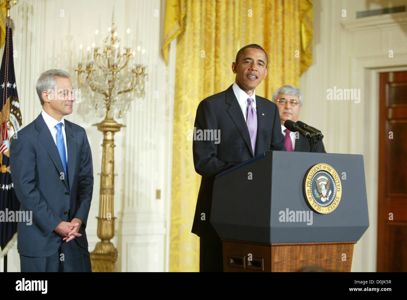 Rahm Emanuel and Barack Obama with Pete Rouse US President Barack Obama ...