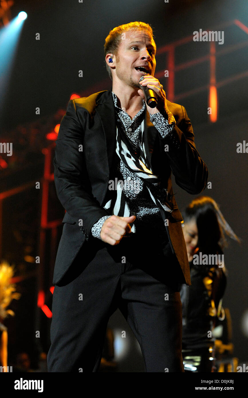Brian Littrell of Backstreet Boys, performing on stage at the Molson ...
