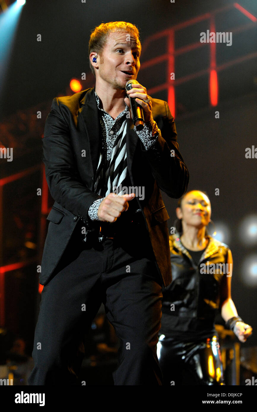 Brian Littrell of Backstreet Boys, performing on stage at the Molson ...