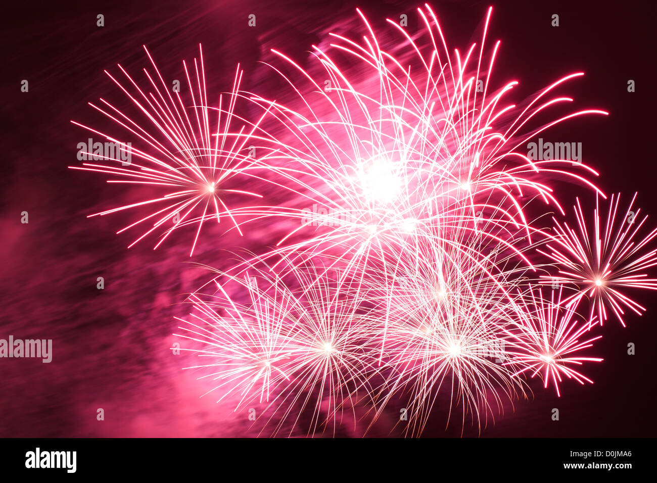 Pink Fireworks Background