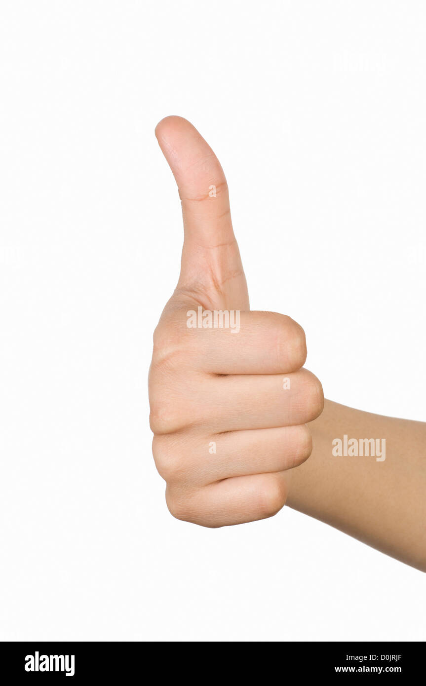 Making a thumbs up sign Cut Out Stock Images & Pictures - Alamy