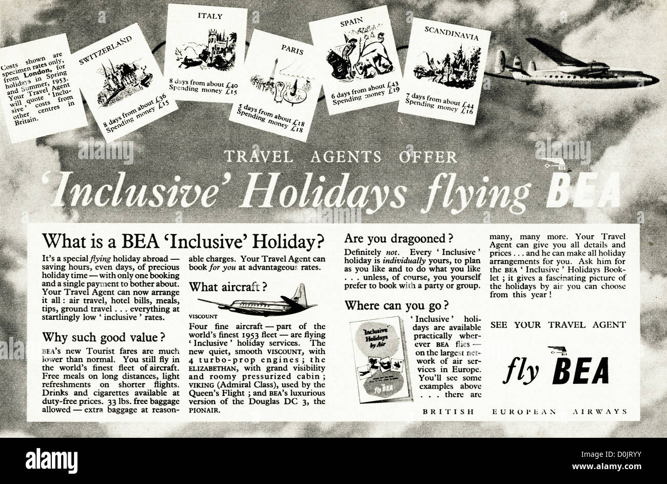 Original 1950s vintage print advertisement from English magazine ...