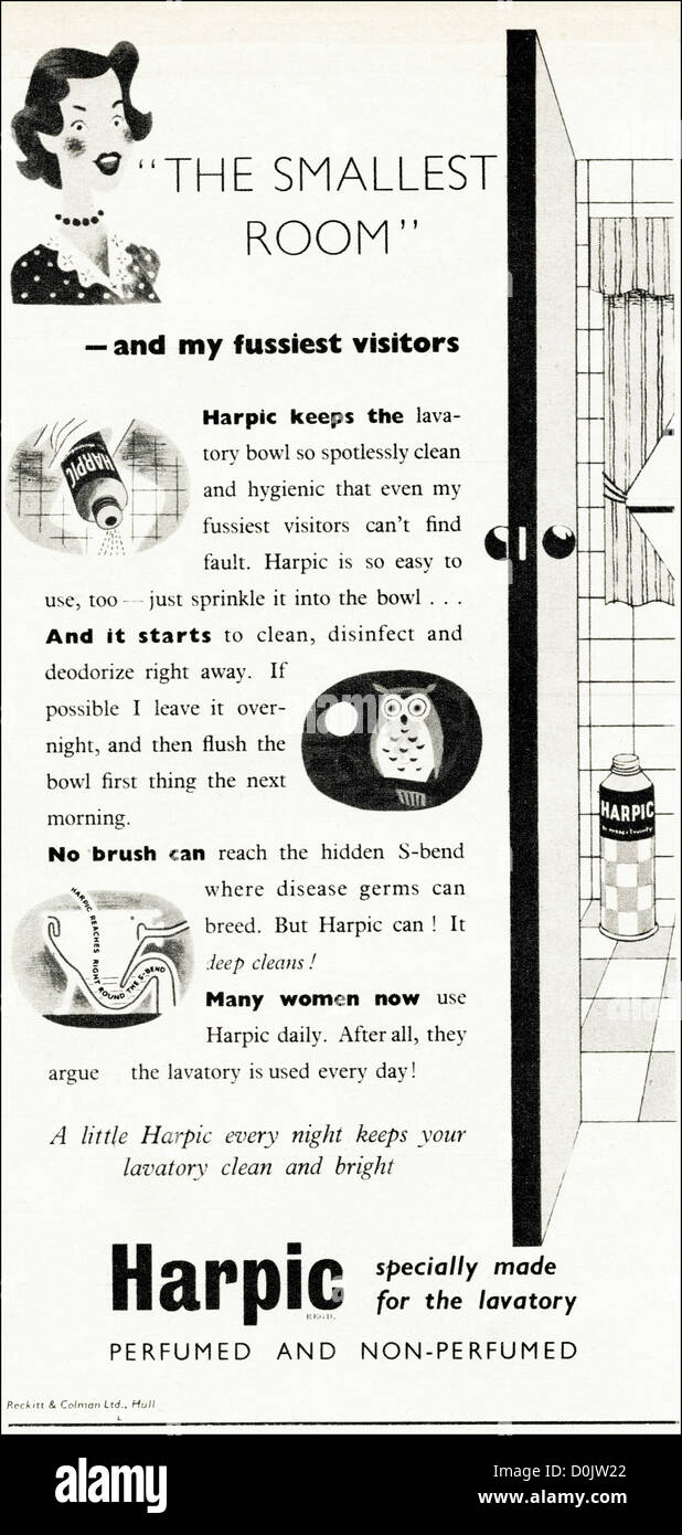 Original 1950s vintage print advertisement from English magazine ...
