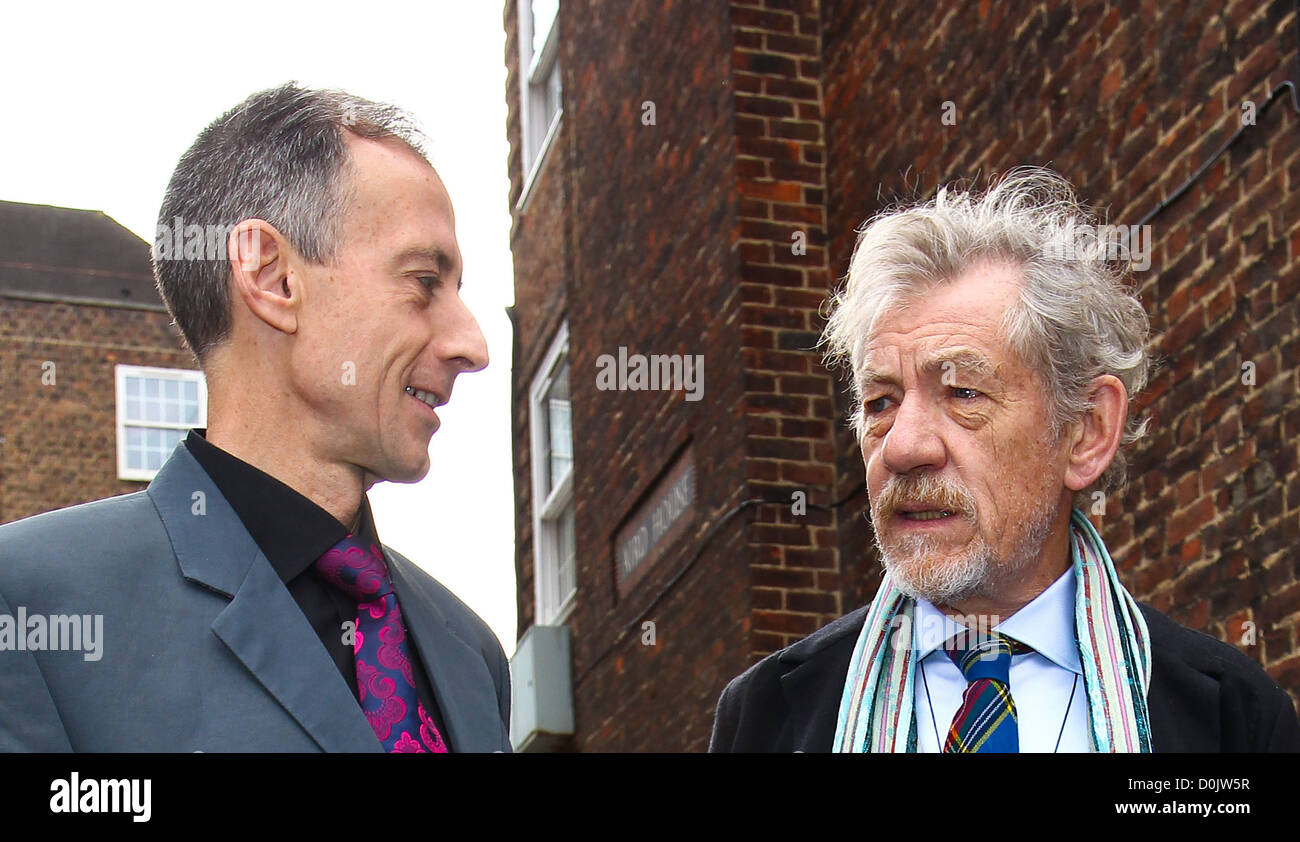 Peter Tatchell and Sir Ian McKellen Sir Ian McKellen unveils a blue ...