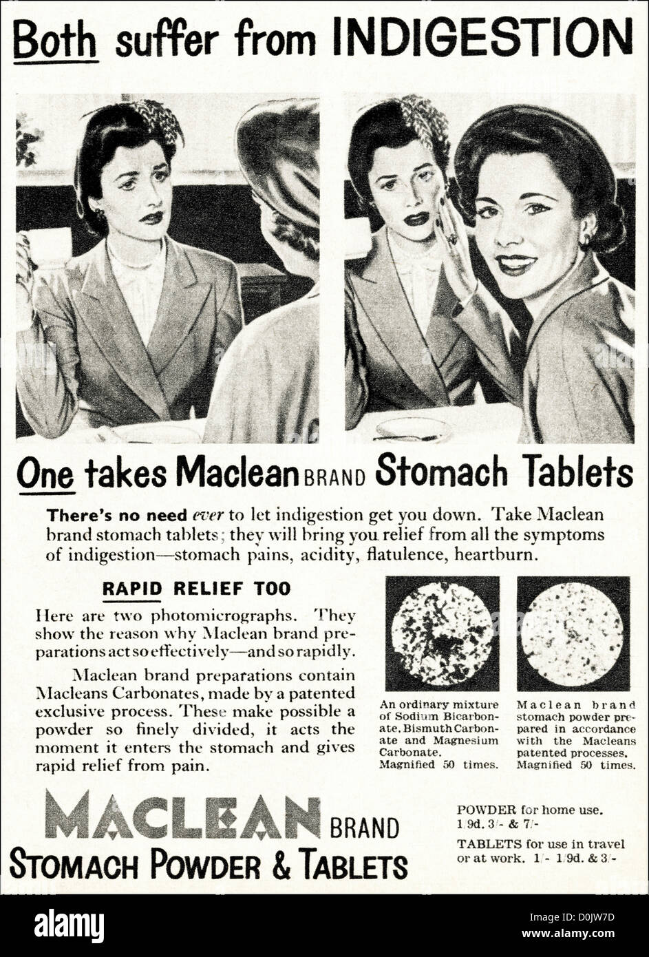 Original 1950s vintage print advertisement from English magazine ...