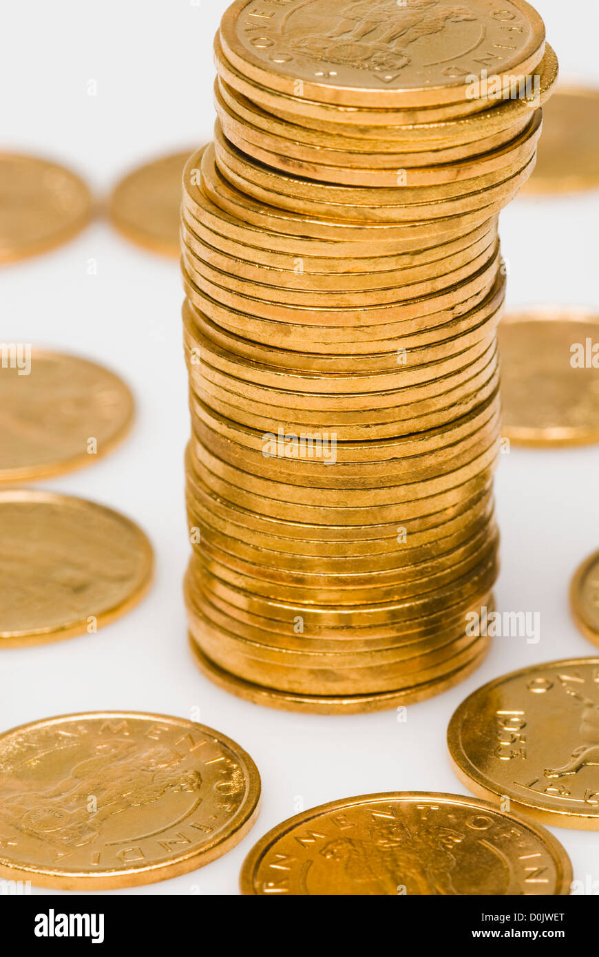 Stack of gold coins Stock Photo - Alamy