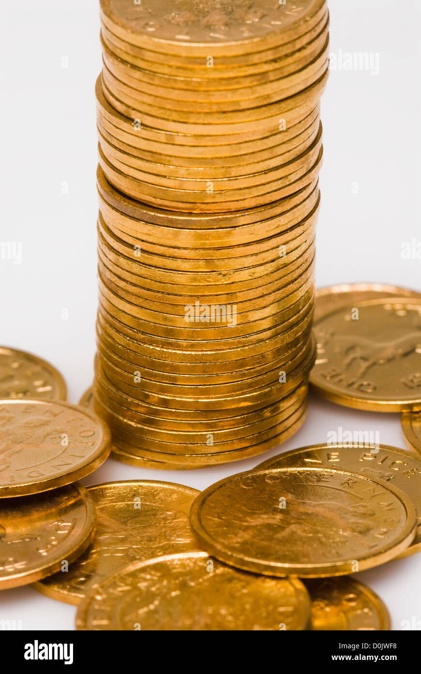 Stack of gold coins Stock Photo - Alamy