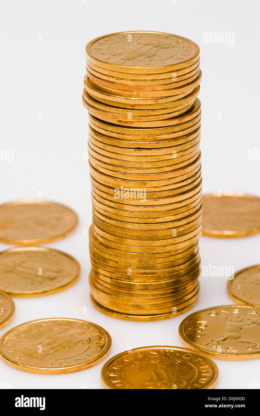 Stack of gold coins Stock Photo - Alamy