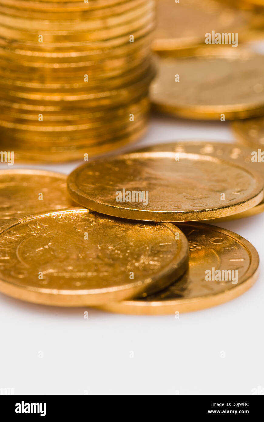Stack of gold coins Stock Photo - Alamy