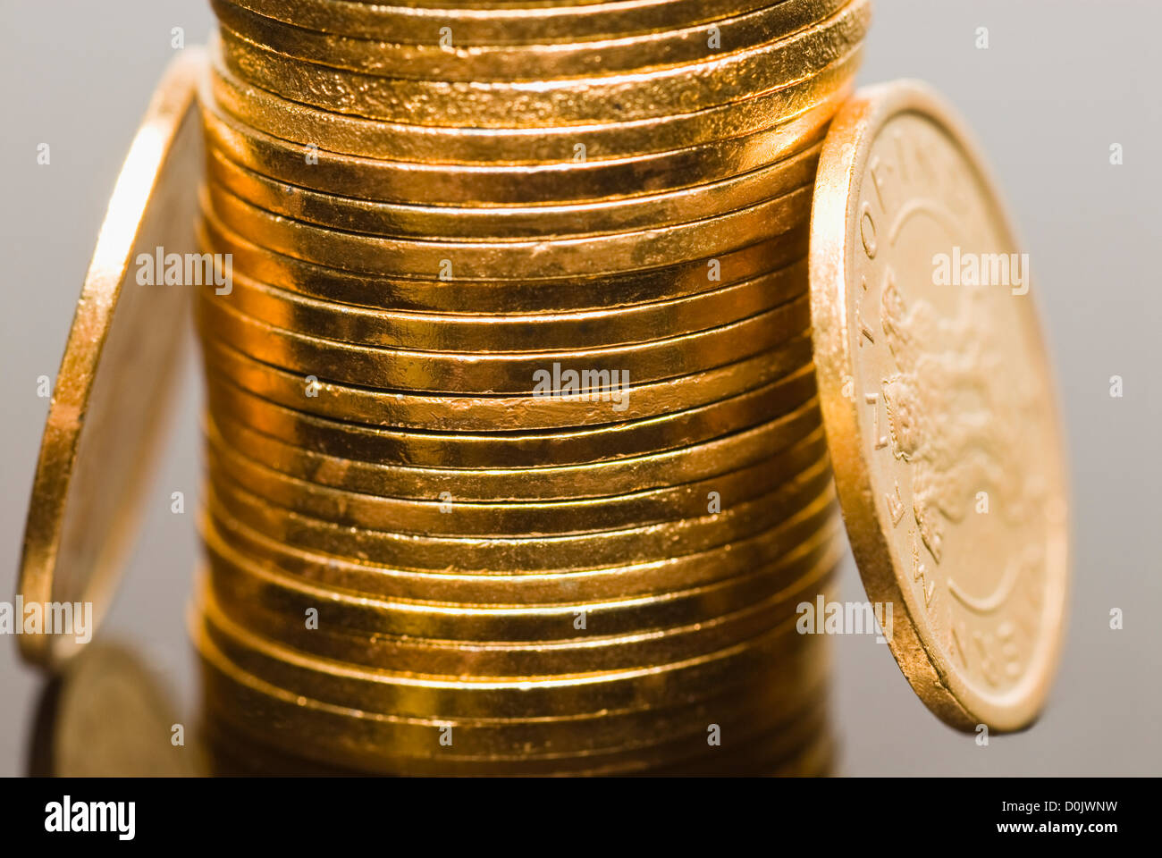 Stack of gold coins Stock Photo - Alamy