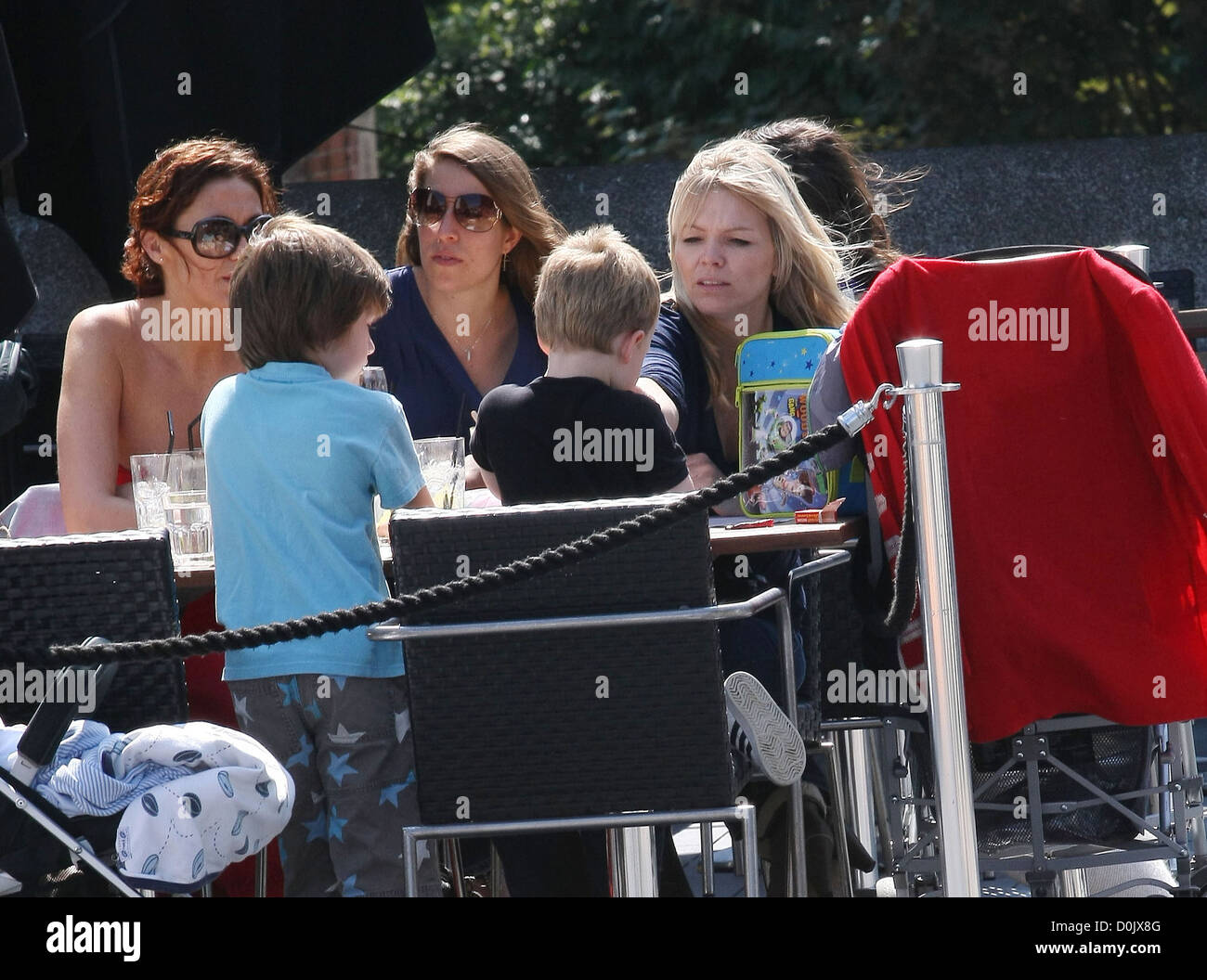 Kate Thornton has lunch with her son and some friends London, England ...