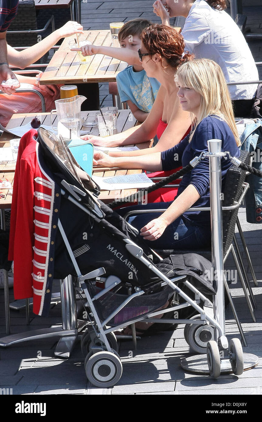 Kate Thornton has lunch with her son and some friends London, England ...