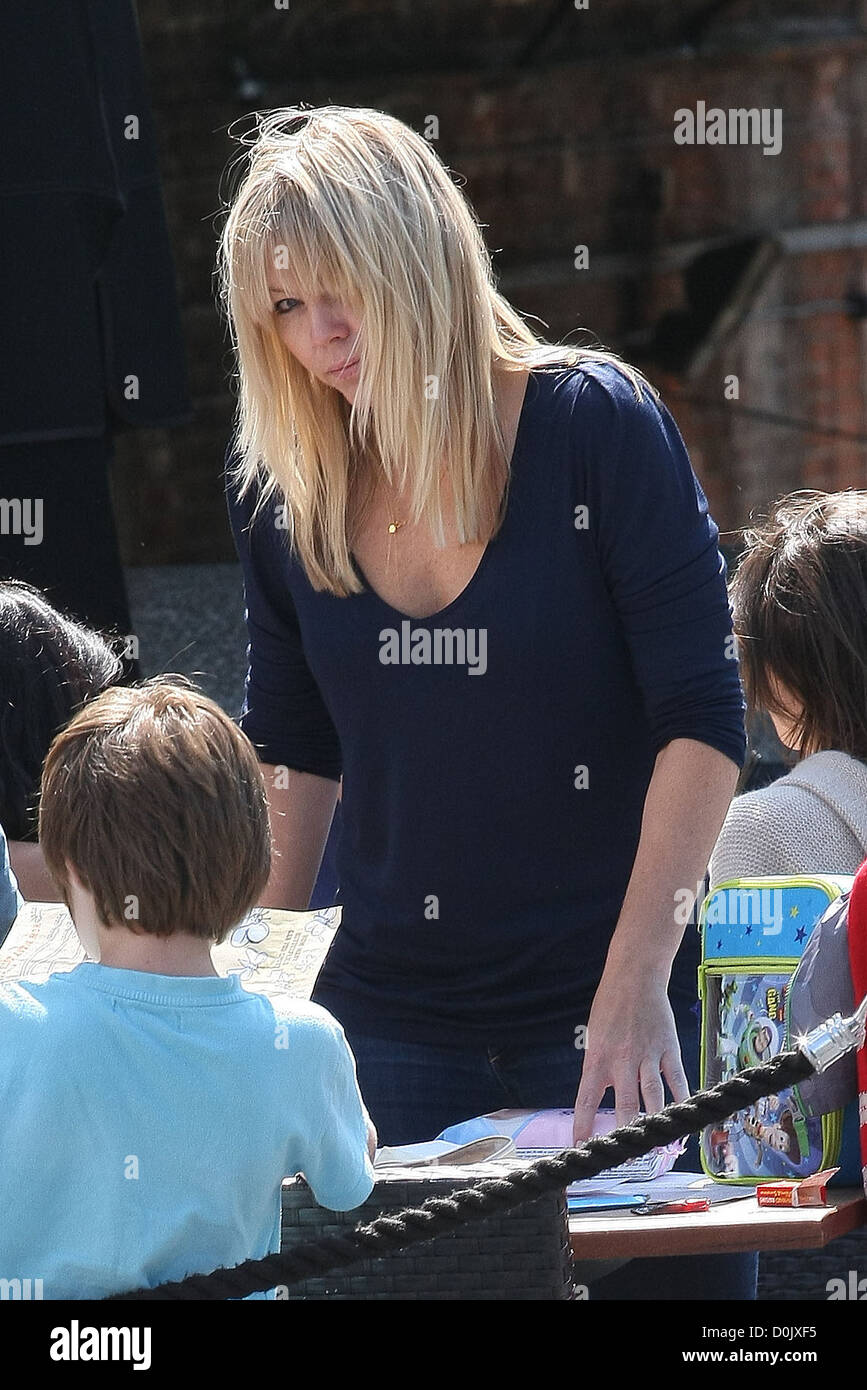 Kate Thornton has lunch with her son and some friends London, England ...