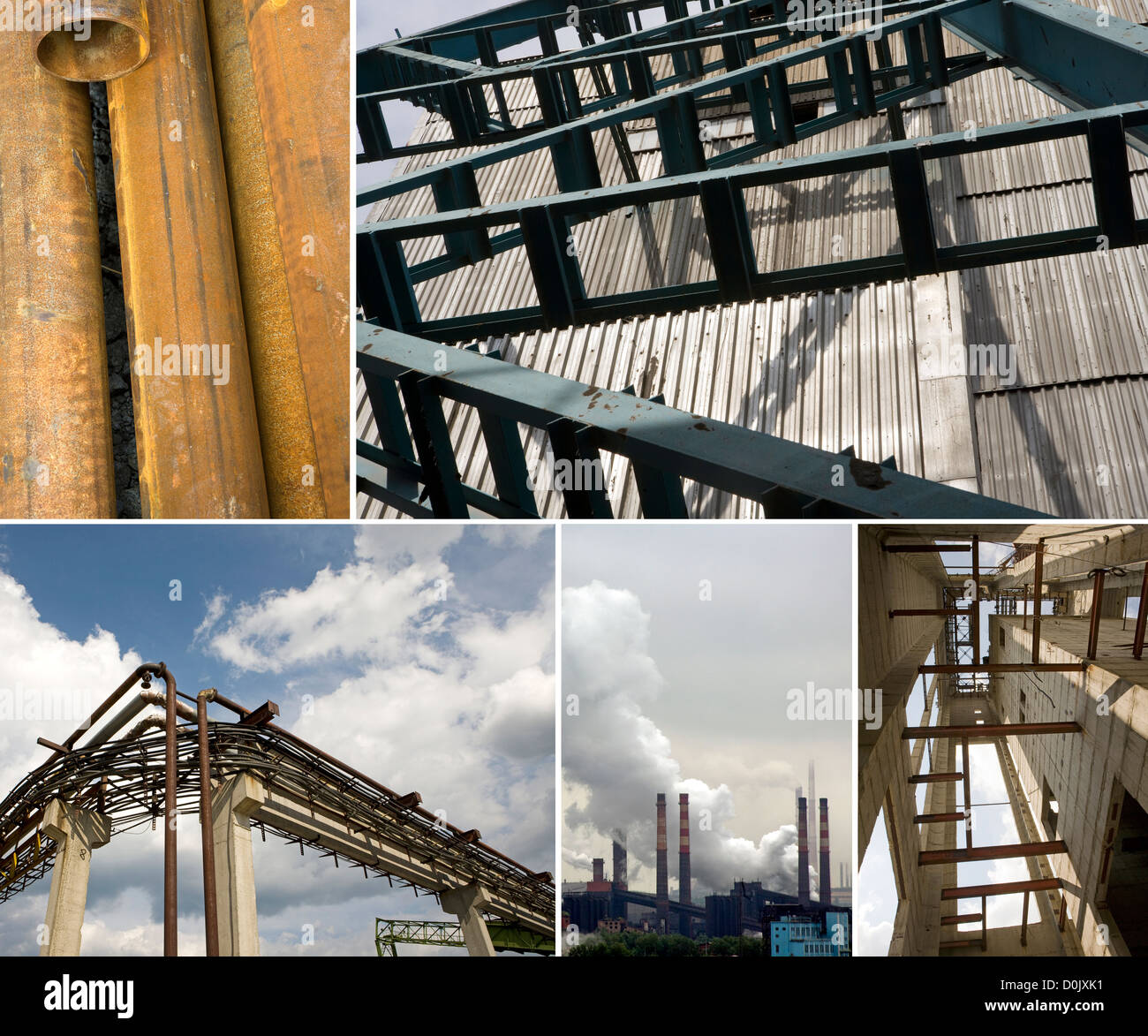 Compilation of modern industry and construction Stock Photo - Alamy