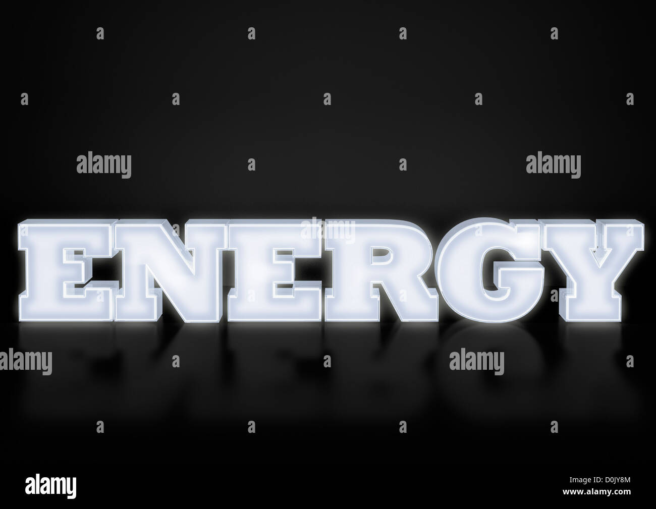 ENERGY glowing on a black background - Concept image Stock Photo - Alamy