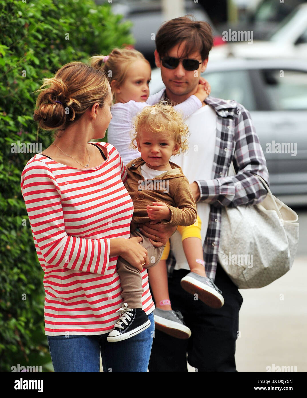 Tobey Maguire and his wife Jennifer Meyer with their children Ruby ...