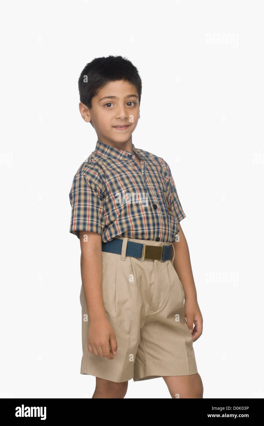 Portrait of a boy standing Stock Photo - Alamy