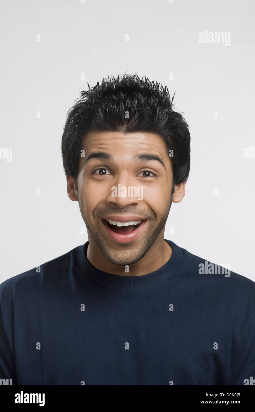 Portrait of a man laughing Stock Photo - Alamy
