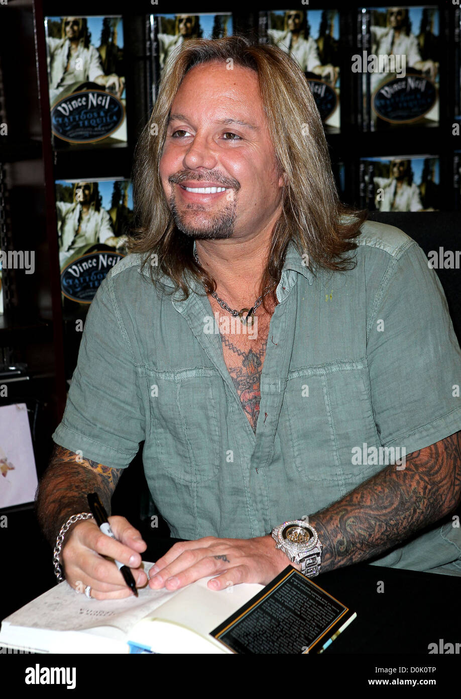 Vince Neil signs copies of his new book 'Tattoos & Tequila' at Barnes ...