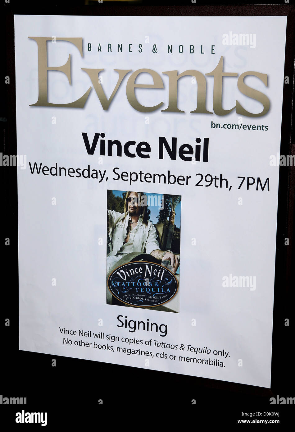 Vince Neil signs copies of his new book 'Tattoos & Tequila' at Barnes ...