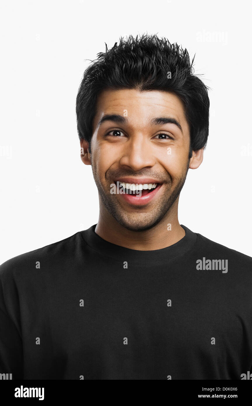 Portrait of a man laughing Stock Photo - Alamy