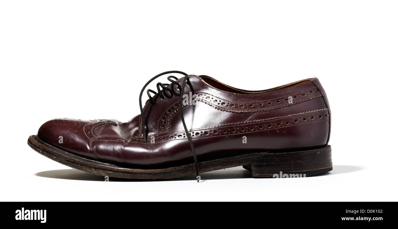 Brogue boot Cut out Shoe Profile Studio brogue shoe shoes Stock Photo ...