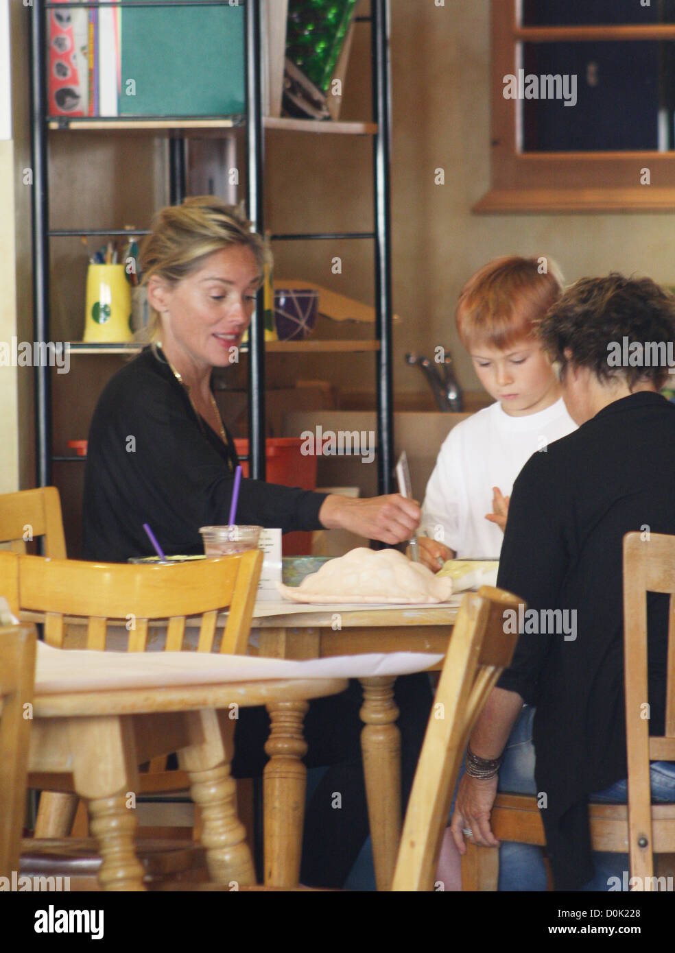 Sharon Stone takes her son Roan Joseph to kids art studio 'Color Me ...