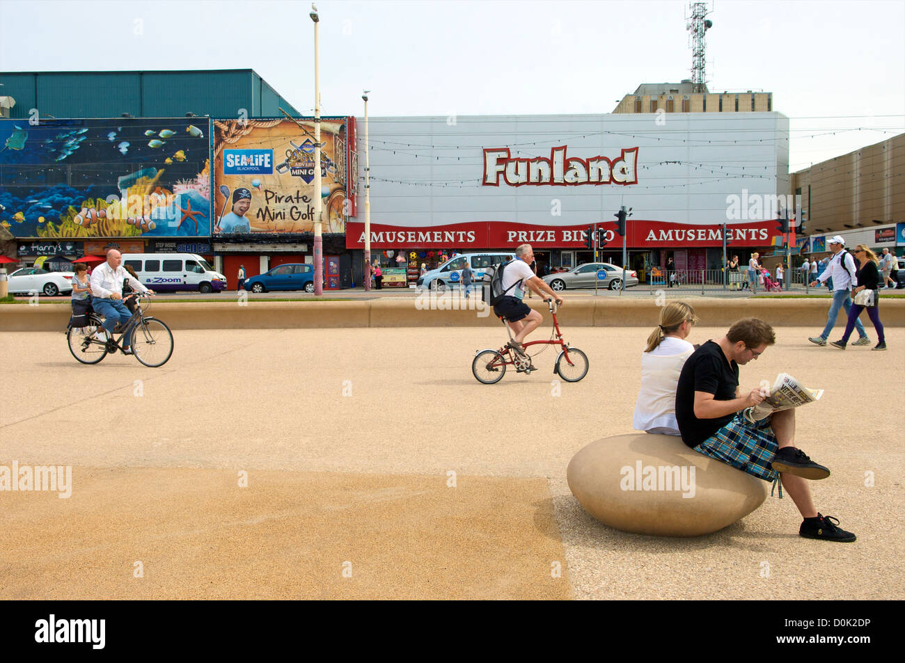 People on Blackpool Promenade in summer Stock Photo - Alamy