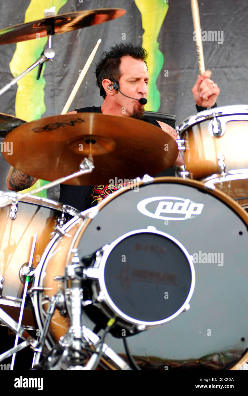 Drowning Pool performing at Ozzfest 2010 - held at Tinley Park Chicago ...