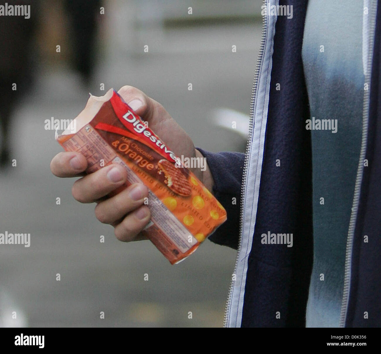 Nicolo Festa eating orange digestive biscuits on a break The 'X Factor ...