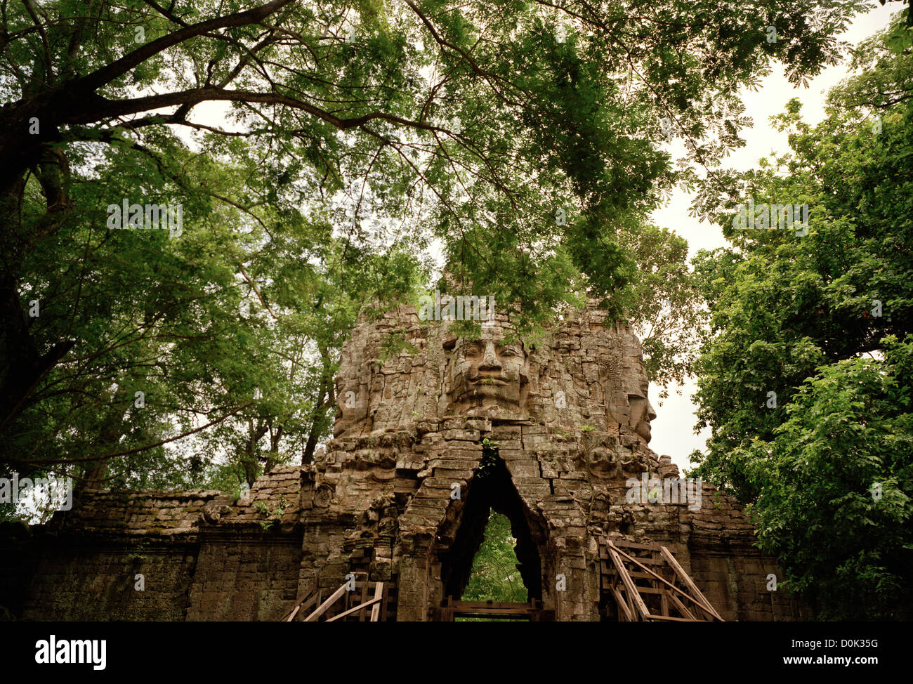 West Gate of Angkor Thom at The Temples of Angkor in Siem Reap in ...