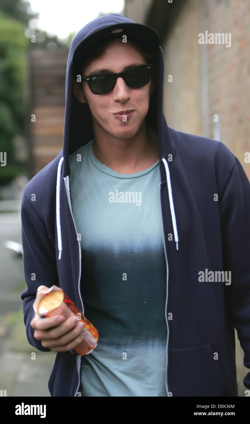 Nicolo Festa eating orange digestive biscuits on a break The 'X Factor ...