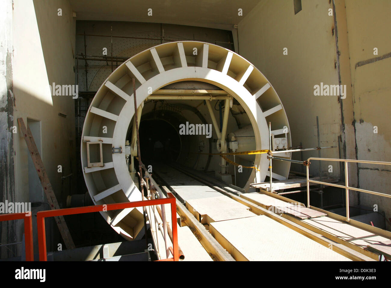 The main entrance to the building where the the main reactor of Nuclear ...