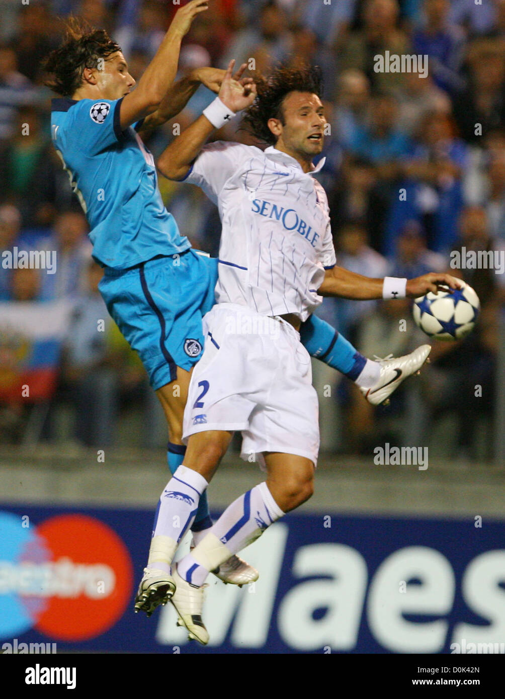 FC Zenit footballer Miguel Danny and AJ Auxerre footballer Dric ...