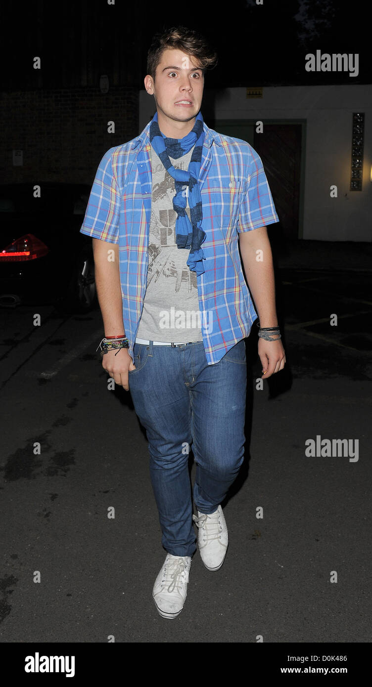 X Factor contestant Aiden Grimshaw out and about near the recording ...
