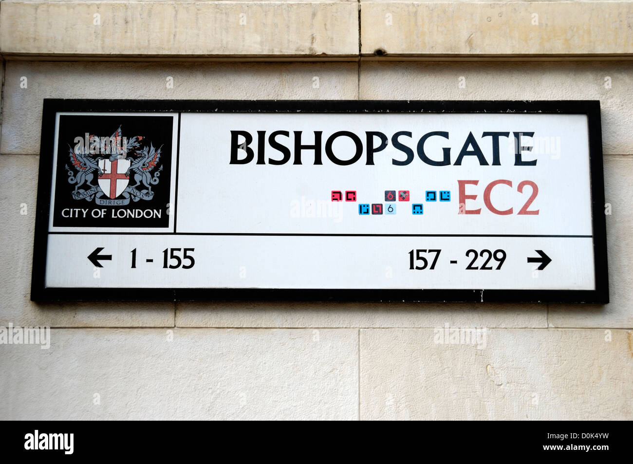 Bishopsgate EC2 street sign Stock Photo - Alamy