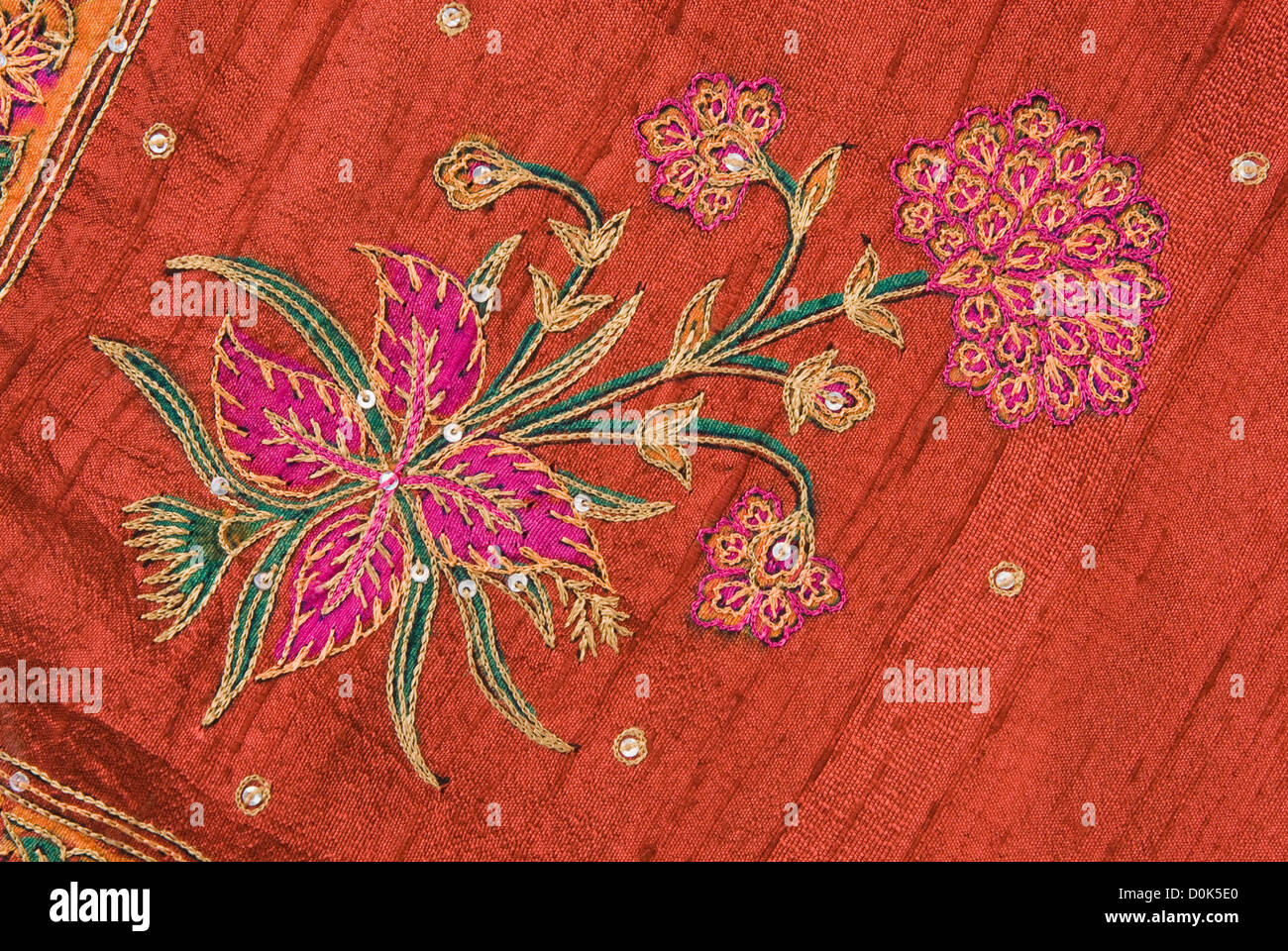 Beautiful embroidery on a fabric Stock Photo - Alamy