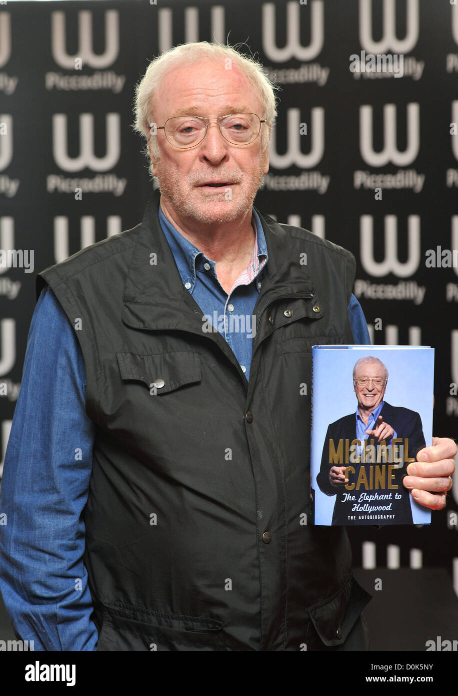 Sir Michael Caine signing copies of his autobiography 'The Elephant to ...