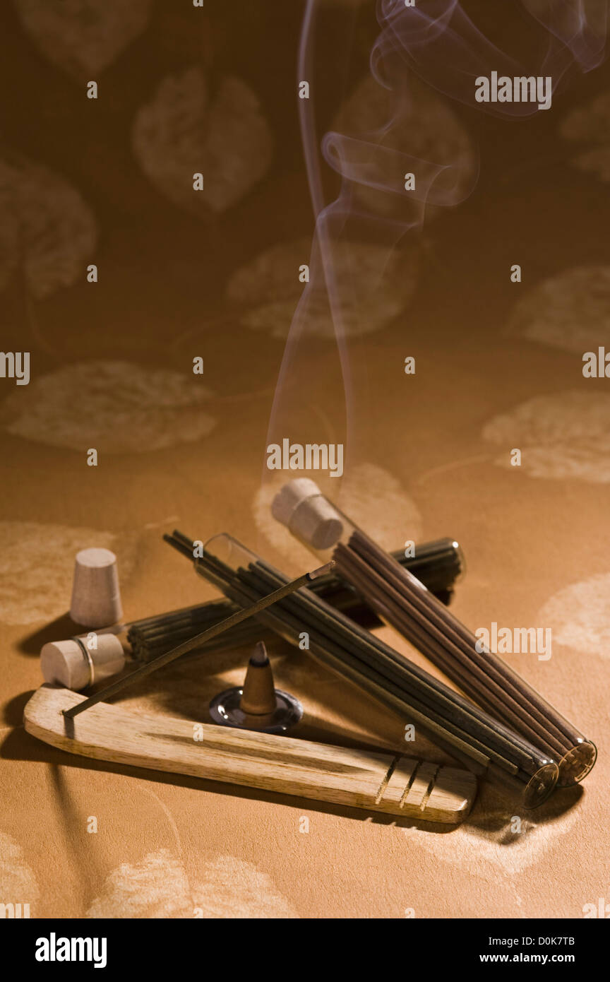 Incense stick burning Stock Photo - Alamy
