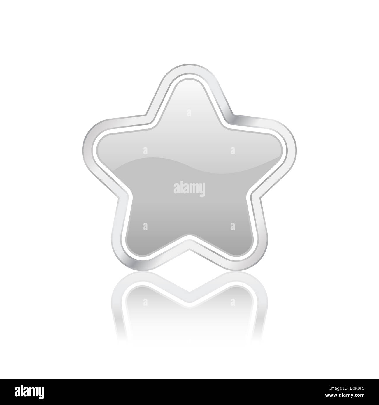 Grey star icon with metal contour, isolated on a white background ...