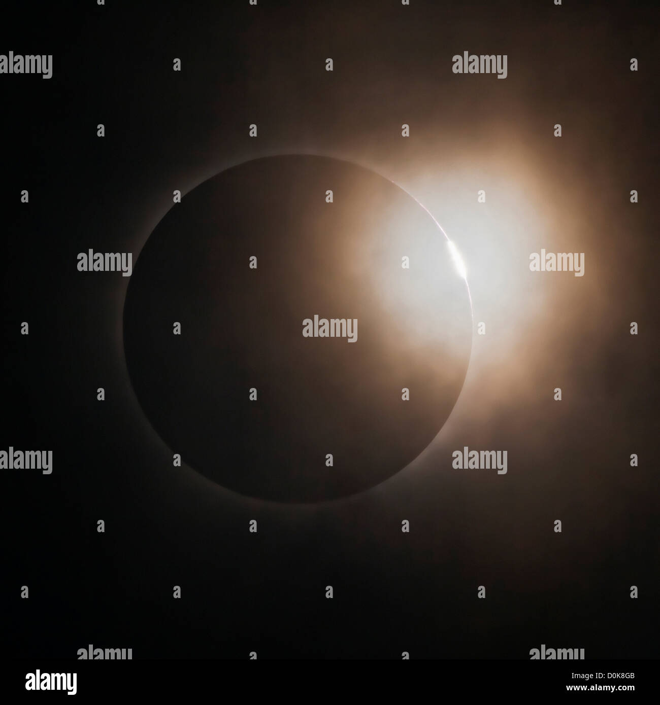 Diamond Ring Effect Peeks Out Behind Scattered Clouds Onset Totality ...