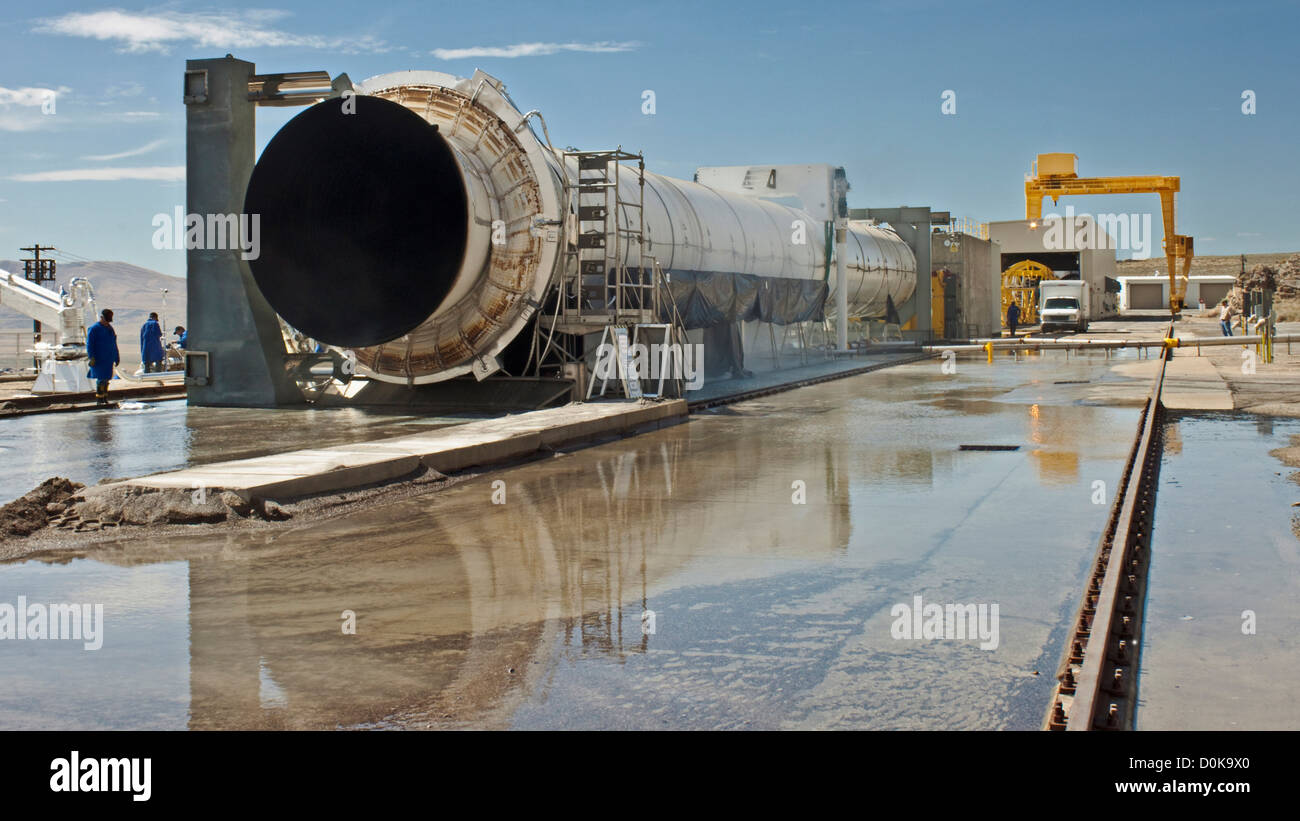 Largest Rocket in the World Cools Down After First Test Firing Stock ...