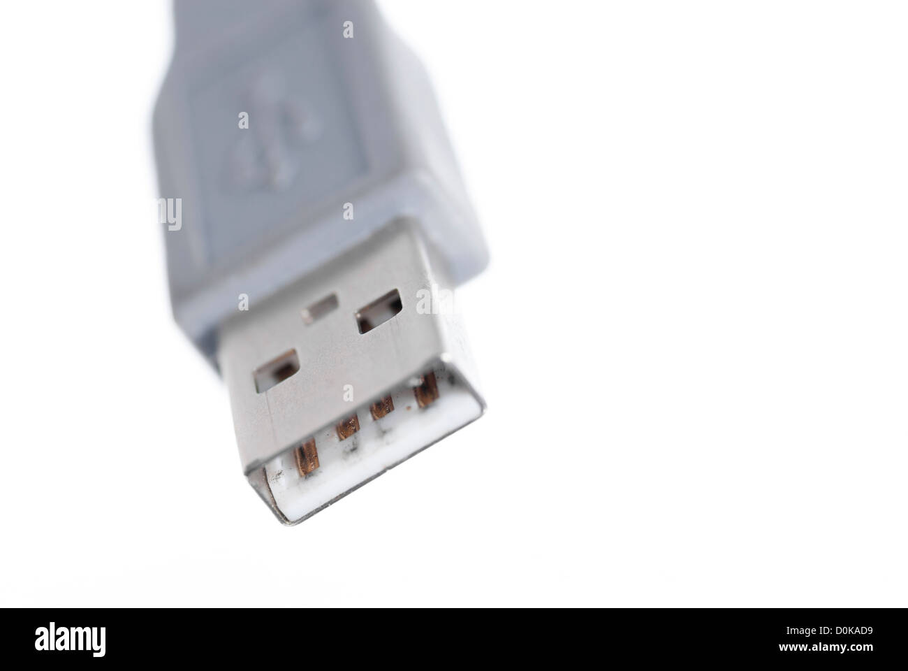 Macro image of one USB connector on white background Stock Photo - Alamy