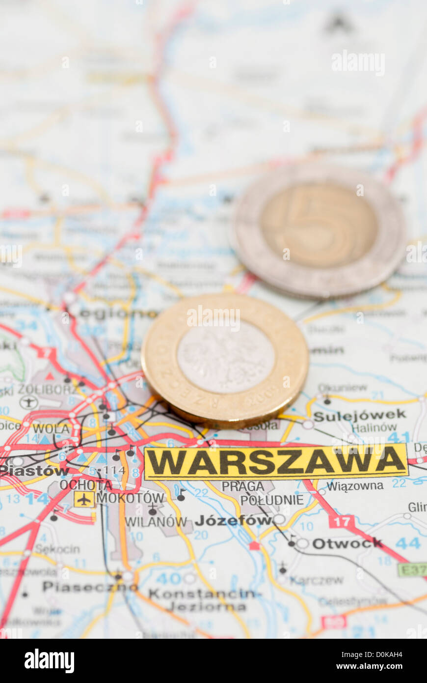 Map of warsaw hi-res stock photography and images - Alamy