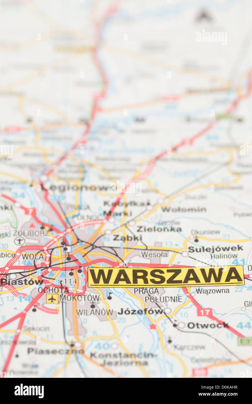 Warsaw map hi-res stock photography and images - Alamy