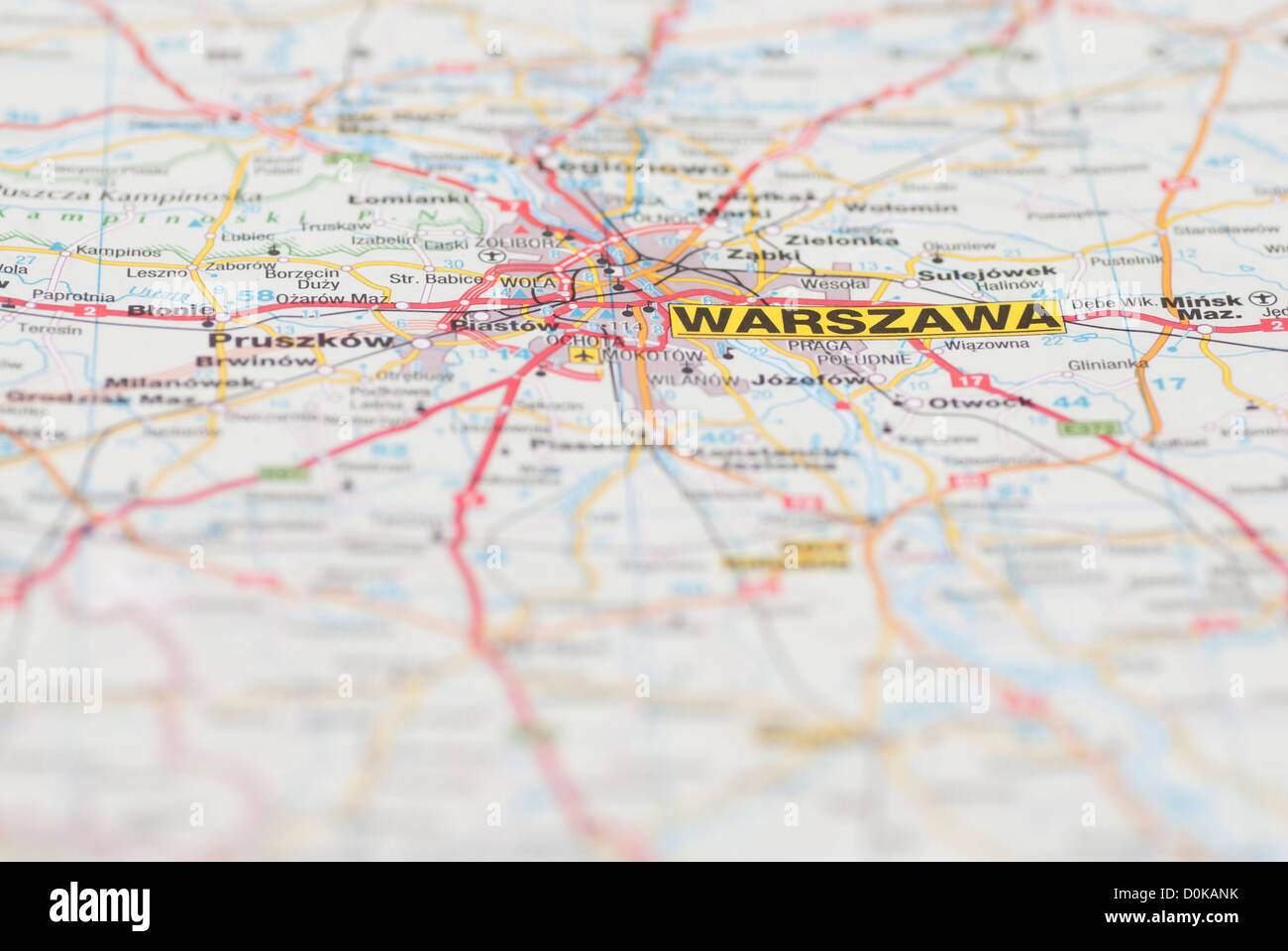 Warsaw map hi-res stock photography and images - Alamy