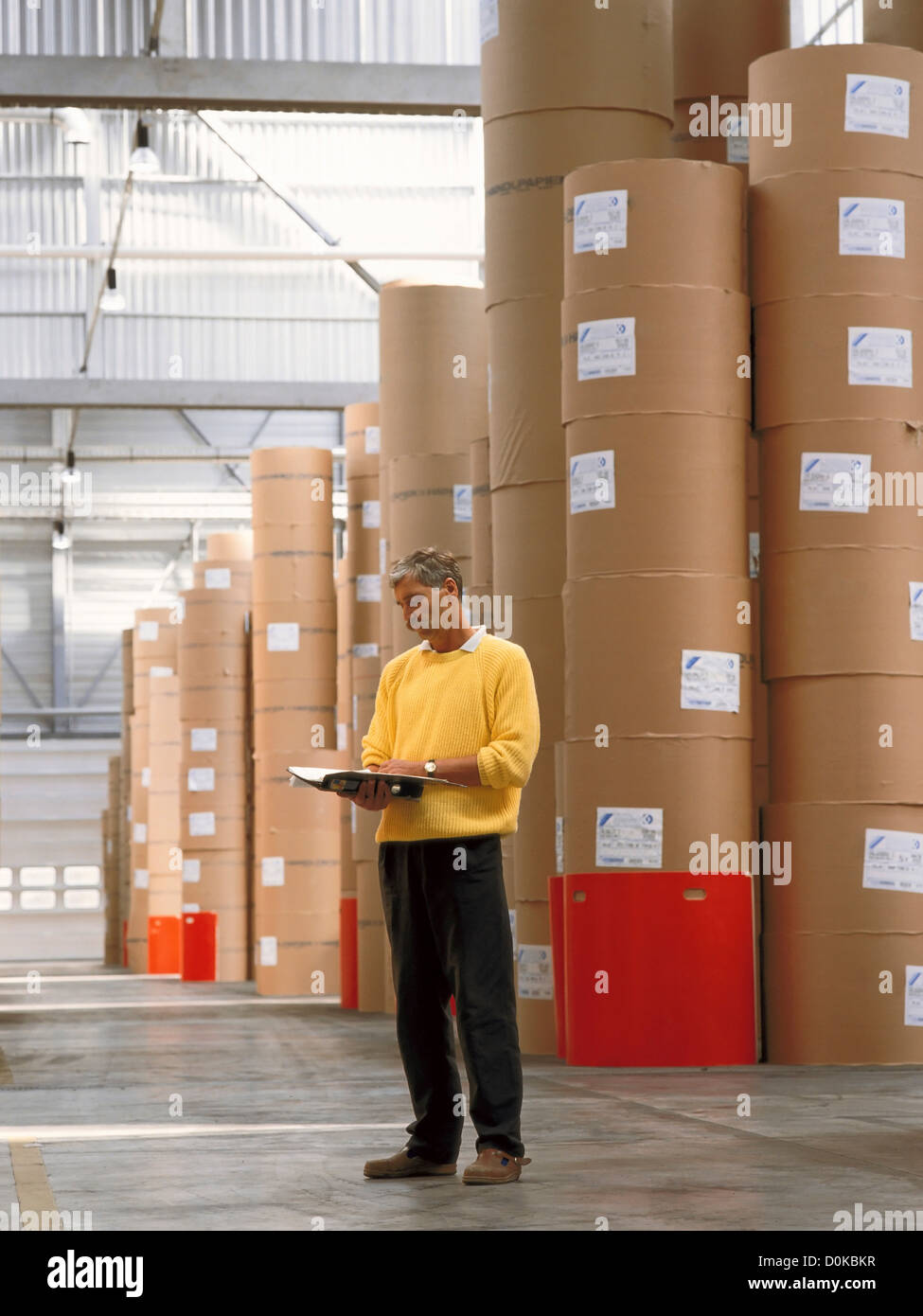 Paper Reels in a Warehouse Stock Photo - Alamy