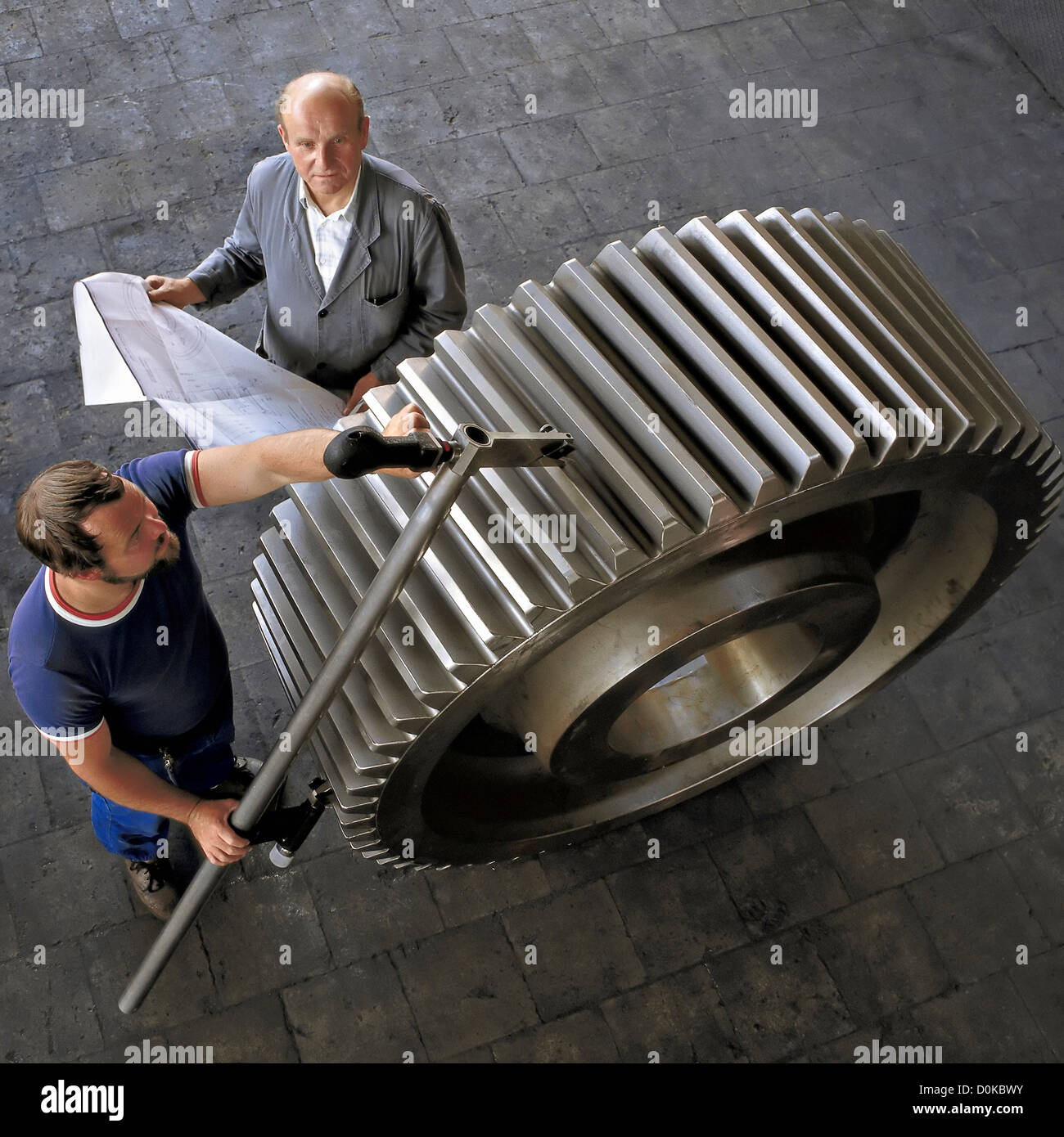 Technician Testing the Surface Hardness of a Cog Stock Photo - Alamy