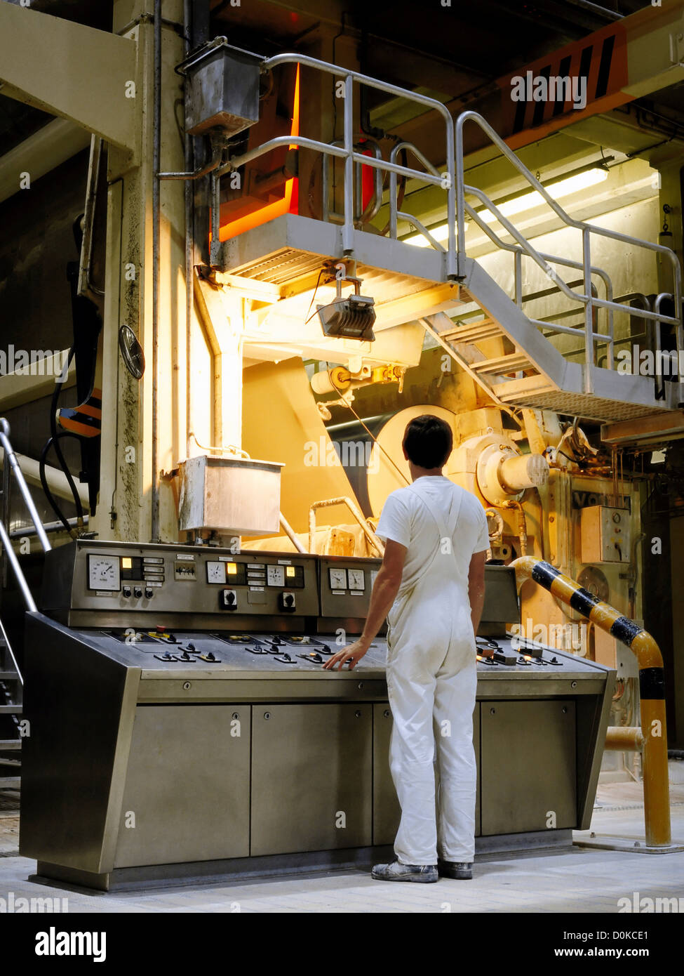 Control Station in Paper Mill Stock Photo - Alamy